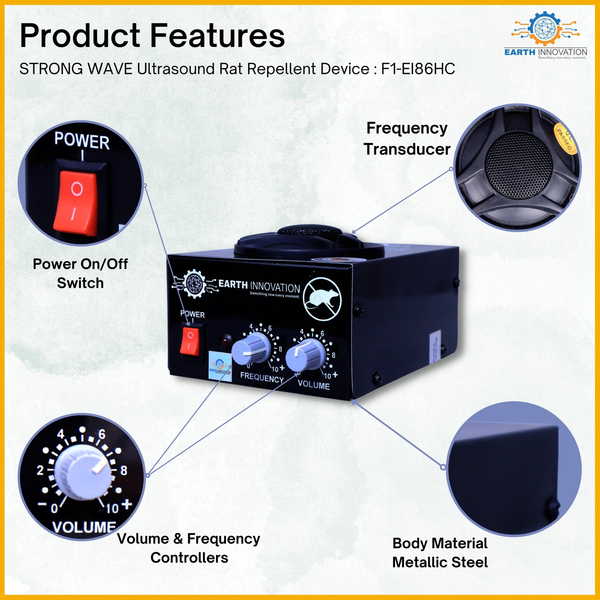 STRONG WAVE Ultrasound Rat Repellent / Ultrasonic Rodent Repeller ...