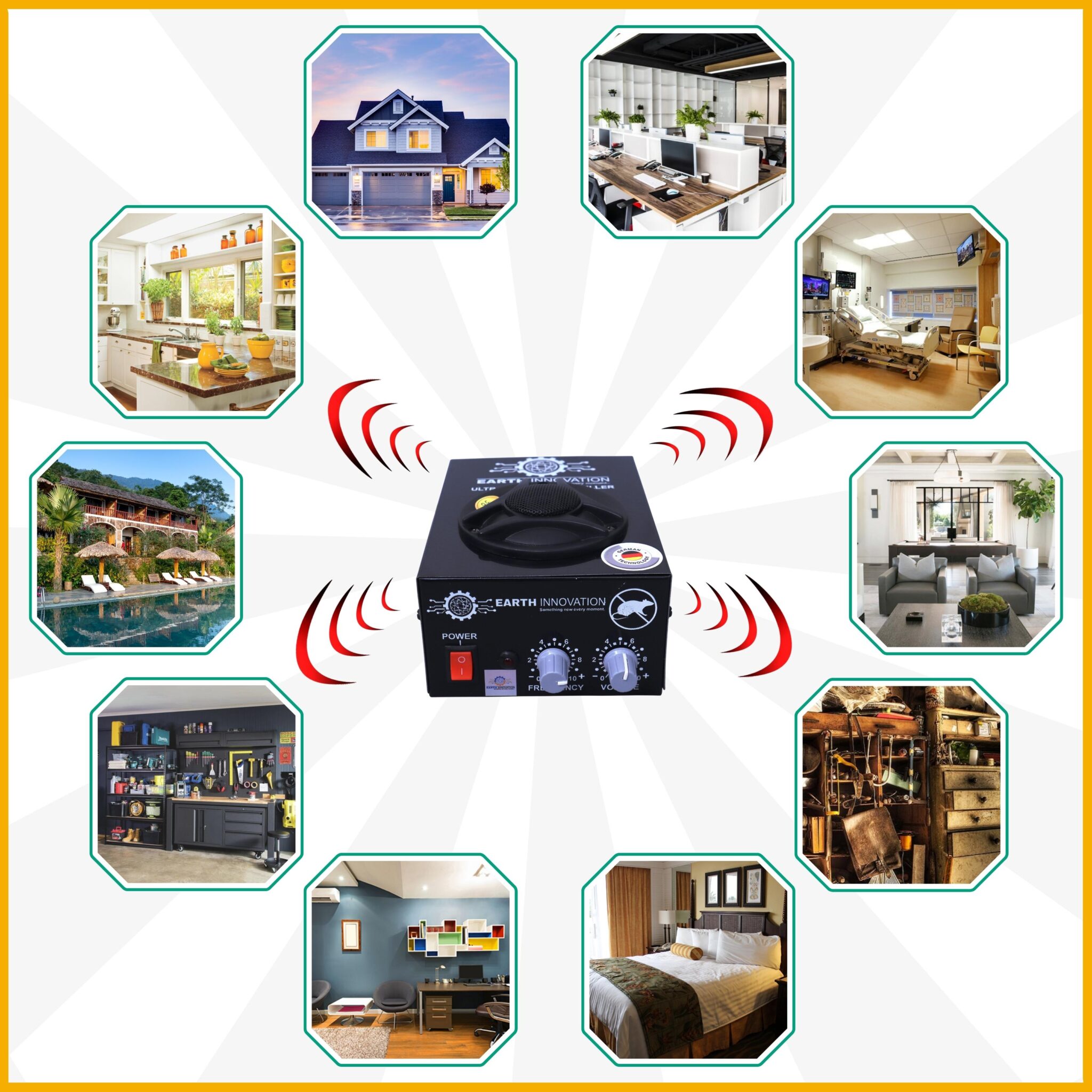STRONG WAVE Ultrasound Rat Repellent / Ultrasonic Rodent Repeller ...